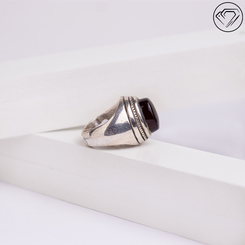 انگشتر عقیق کبدی مدل GA-1404 | گالری جواهرات اروند